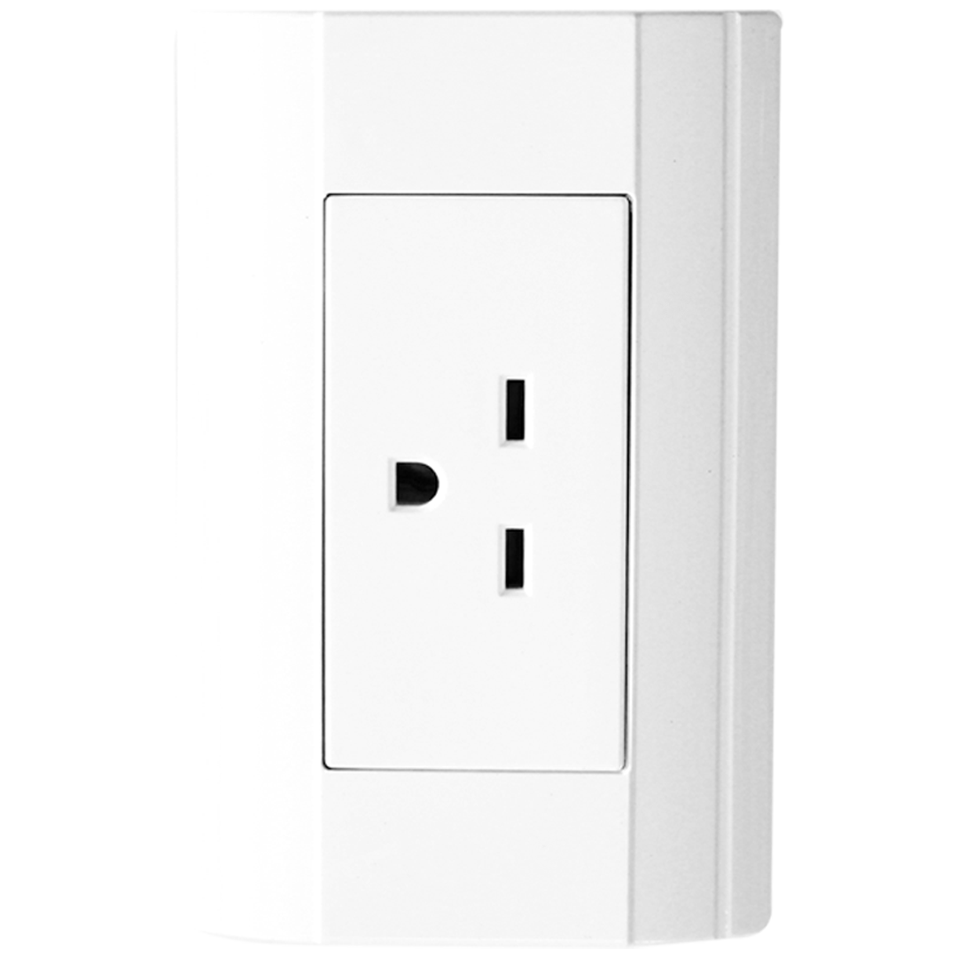 Toma Corriente Sencillo Blanco 220V Kolny 3400-08 (UNIDAD)